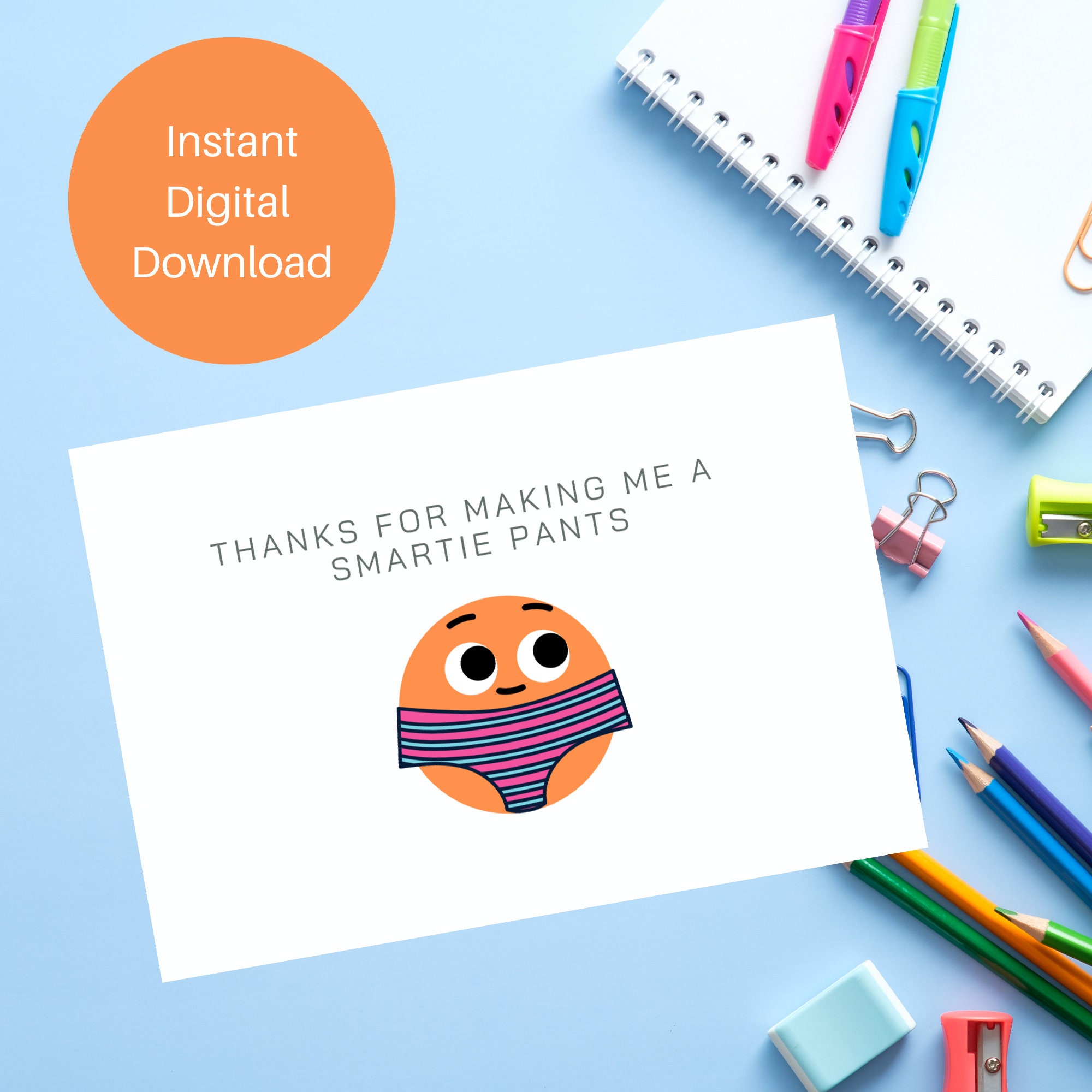 Teacher Appreciation Printable Card Teacher Thank You Digital Card ...