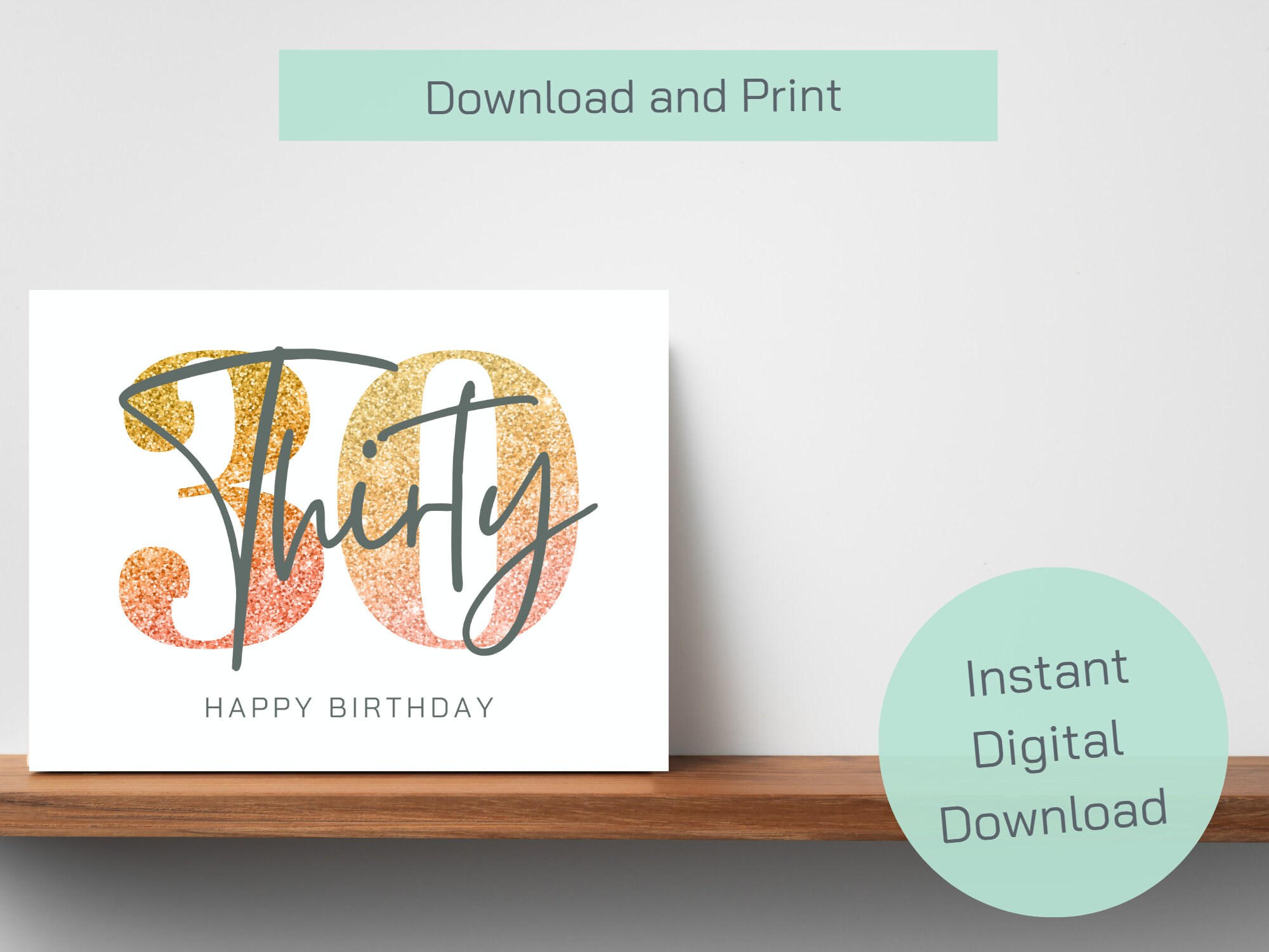 30th Birthday Card| Printable Card| Digital Card - Etsy