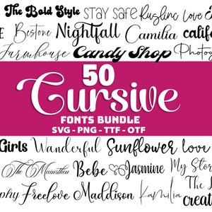 The Ultimate 50 Font Bundle, Font Bundle TTF SVG Heart Font, Cricut ...