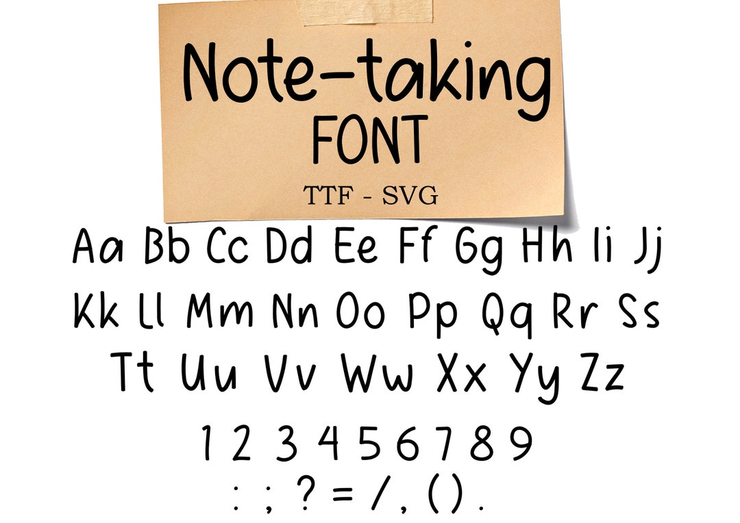 Note Taking Font, Simple Handwriting Font, Neat Handwritten Font ...