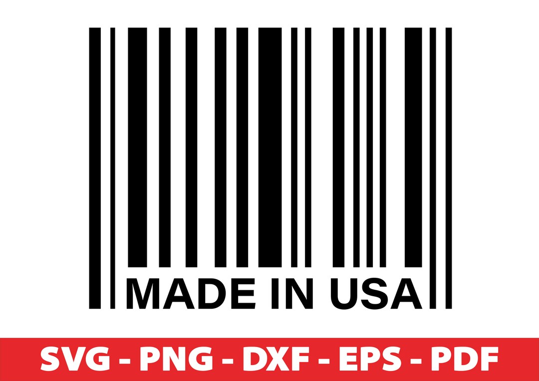Made in USA Barcode SVG, PNG Cut File Cricut, Barcode Clipart Eps, New ...