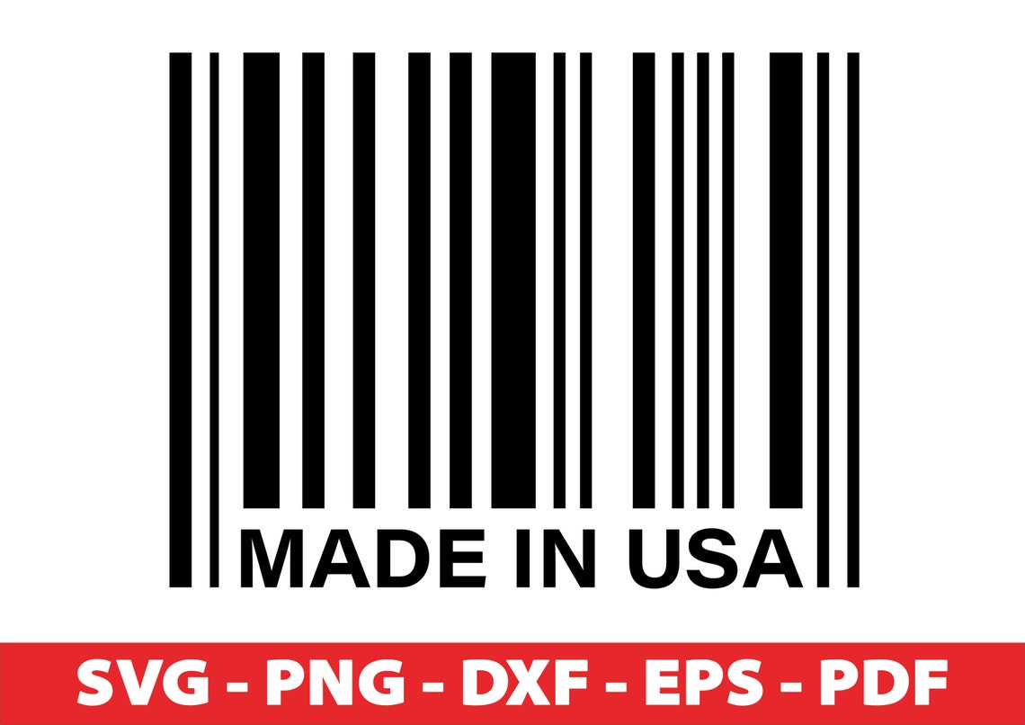 Made in USA Barcode SVG, PNG Cut File Cricut, Barcode Clipart Eps, New ...