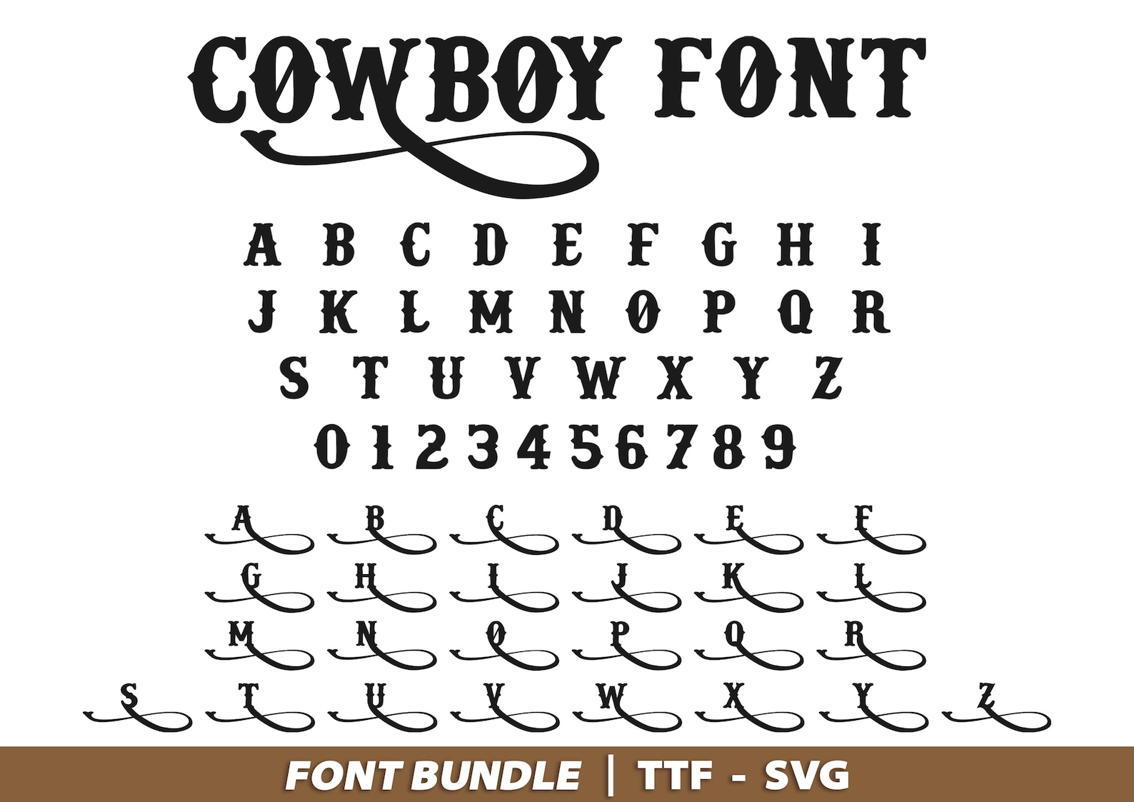 Cowboy Font Western Letters Font Cowgirl Font Western Script Country ...