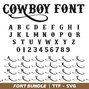 Cowboy Font Western Letters Font Cowgirl Font Western Script Country ...