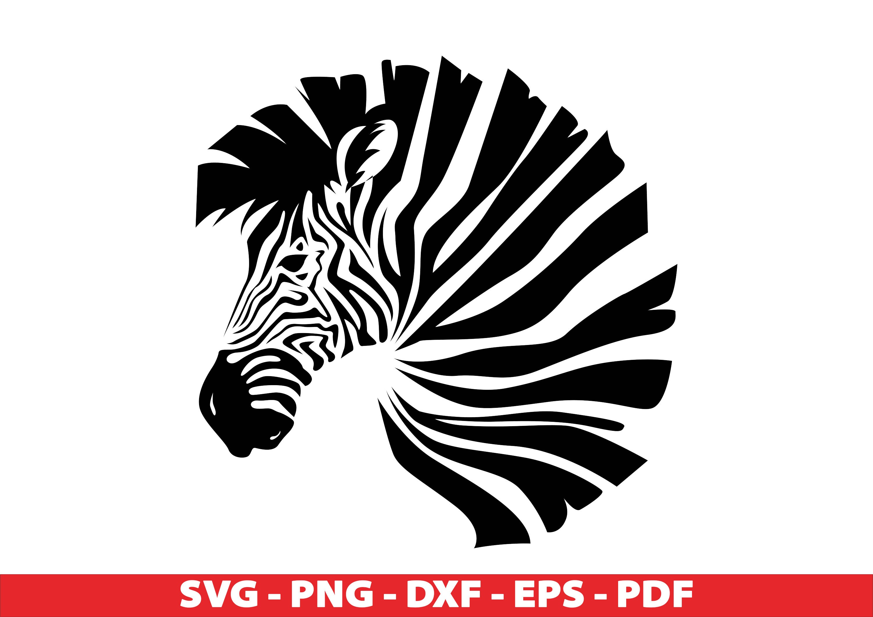 Zebra SVG Cut File Cricut, PNG, EPS, Dxf Animal Clipart, T-shirt ...