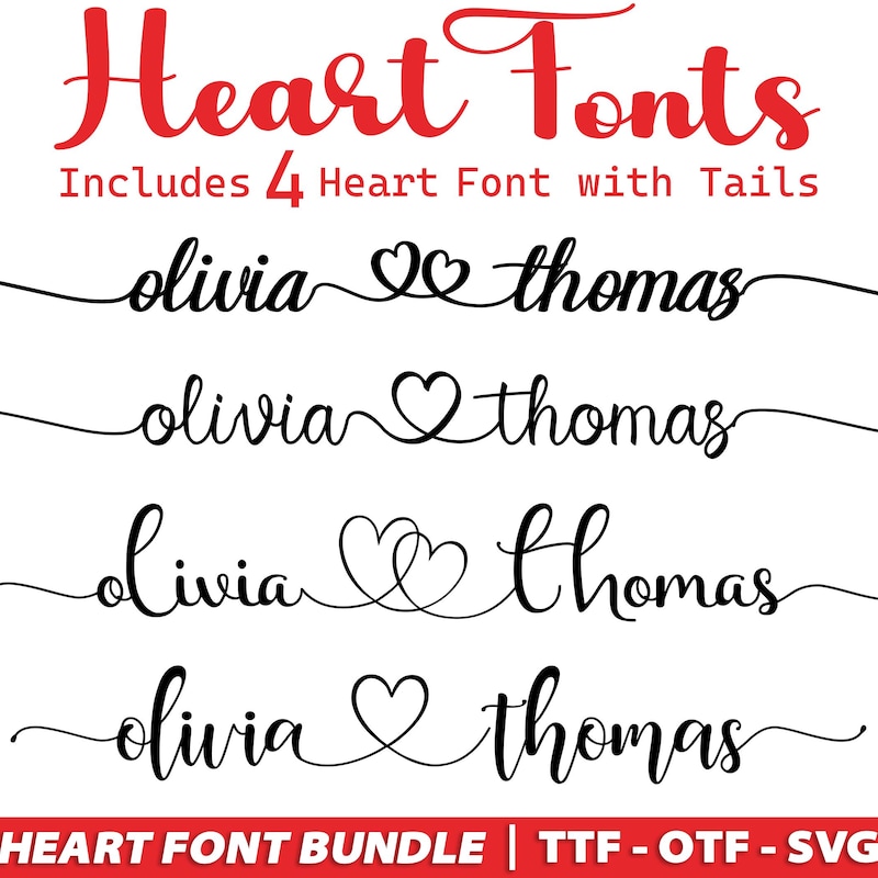 Heart Font - Etsy