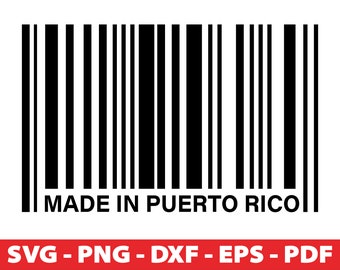 Made in Puerto Rico Barcode Png - Etsy