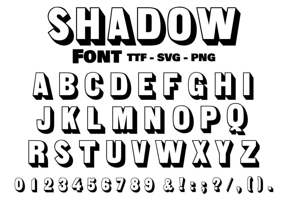 Shadow Font, Shadow Script Font, Drop Shadow Font, Block Writing Font ...
