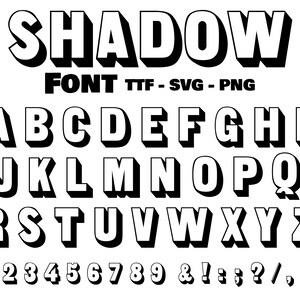 Shadow Font, Shadow Script Font, Drop Shadow Font, Block Writing Font ...
