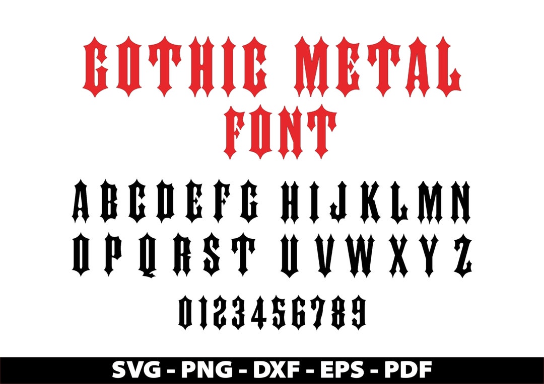 Heavy Metal Font Svg, Gothic Metal Letters, Biker Font Svg, Music Svg ...