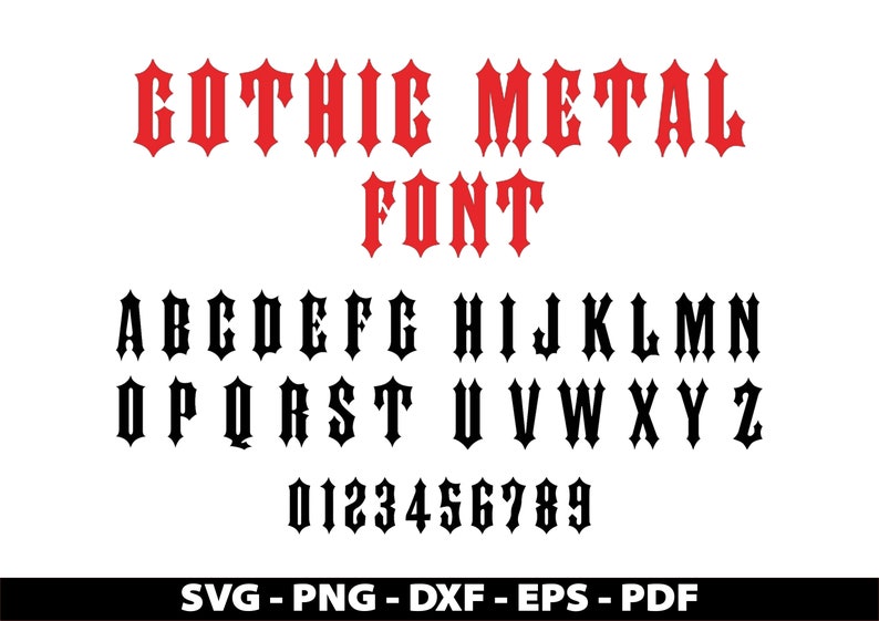 Heavy Metal Font Svg, Letras de metal gótico, Biker Font Svg, Música ...