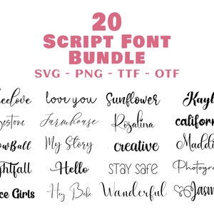 Script Font Bundle, Font Bundle TTF Svg Heart Font, Cursive Fonts, Wedding Font, Cricut Font ...