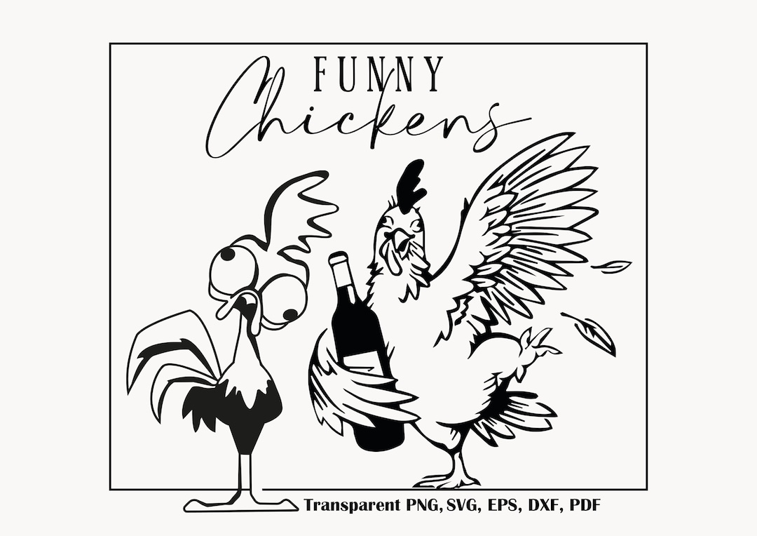 Chicken Svg, Funny Chickens Svg, Cartoon Chicken SVG for Cricut, Farm ...