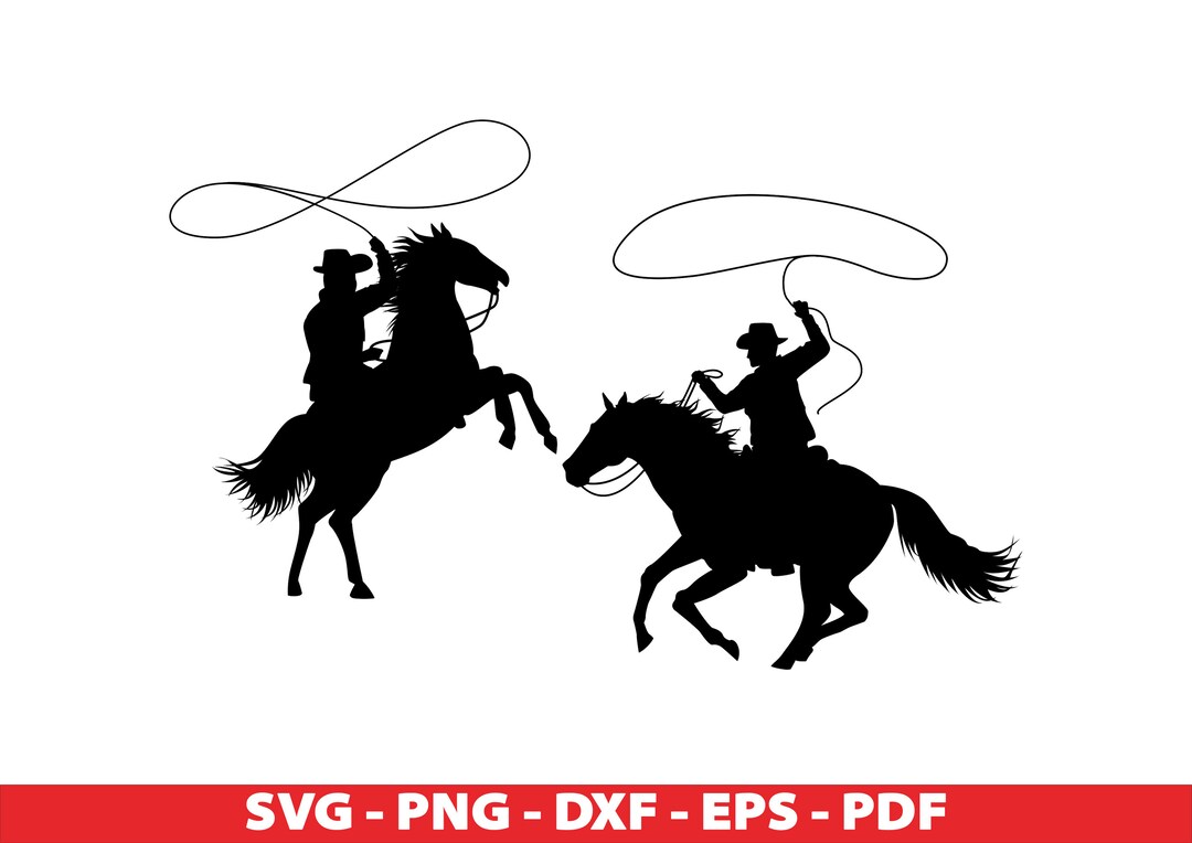 Cowboy Riding Horse Silhouette Svg, Cowboy Cut Files, Western Svg ...