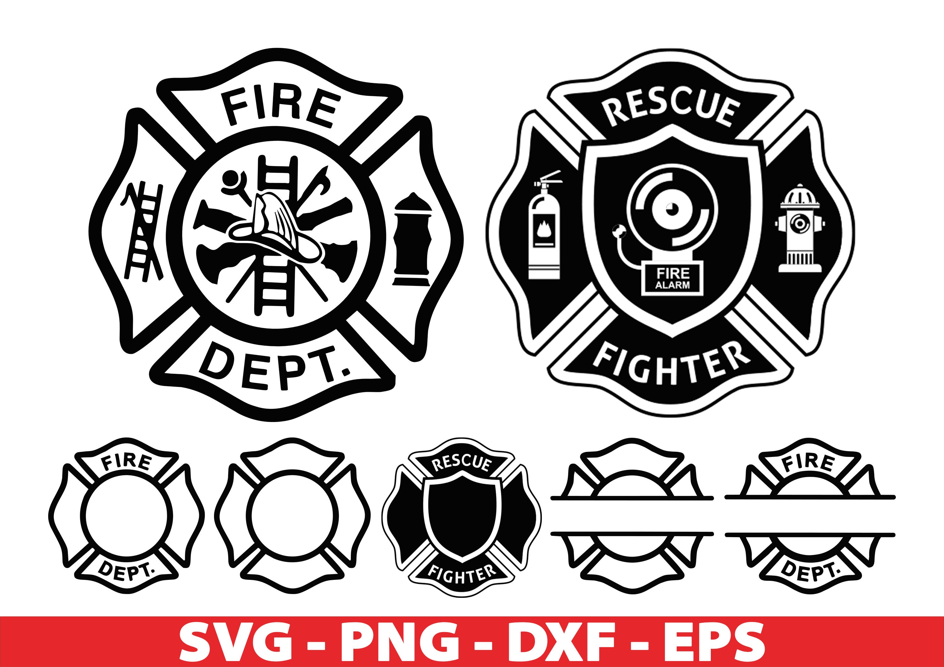Fire Department Svg, Firefighter Svg, Fire Department Clipart Cut Files ...