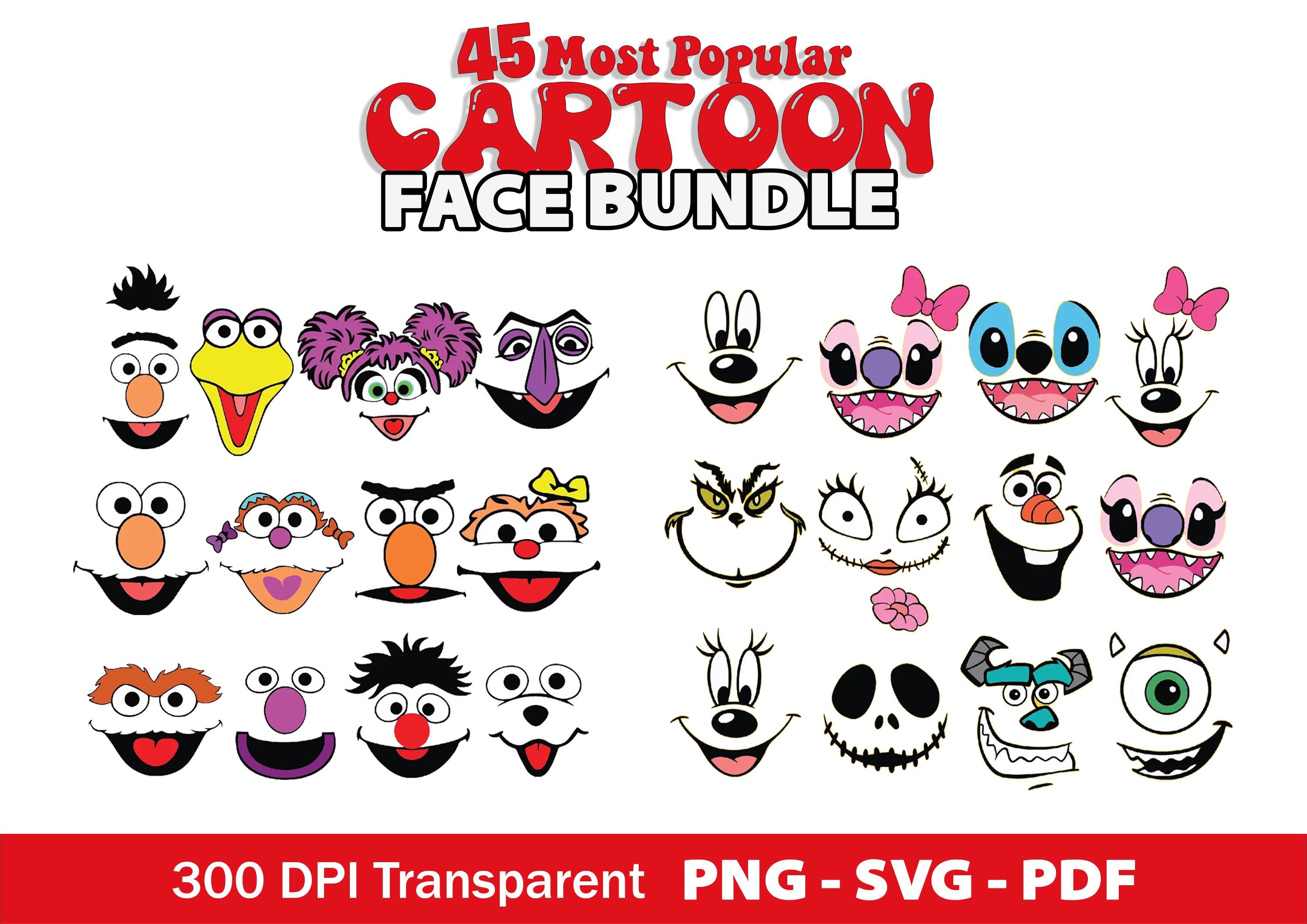 Monster Faces Svg, Cartoon Svg, Cartoon Mask Svg, Nose, Mouth PNG ...