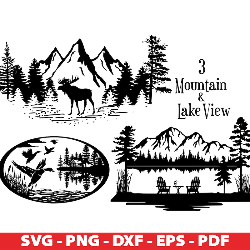 Lake Scene Svg - Etsy Canada