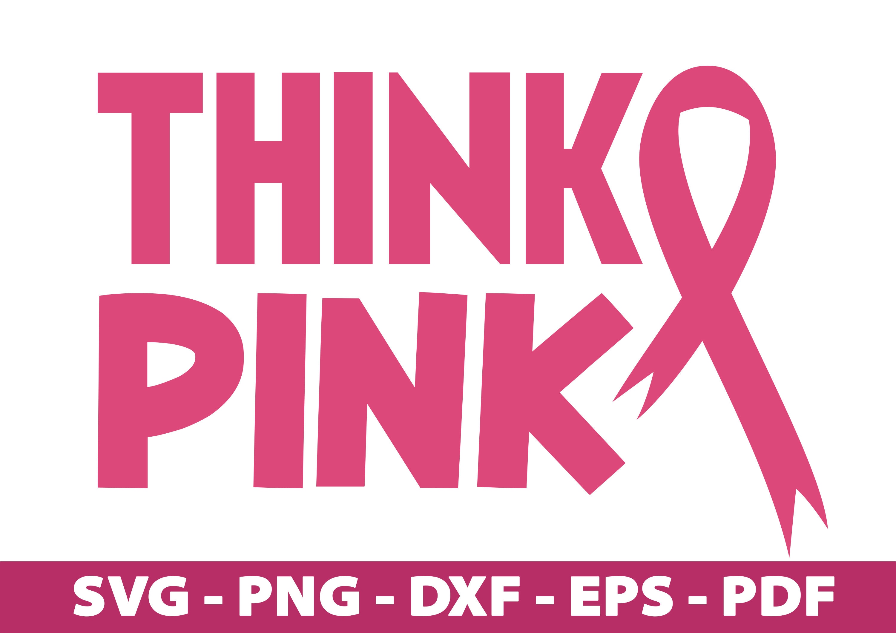Cancer Awareness SVG Think Pink Awareness SVG Breast Cancer - Etsy