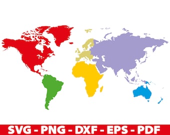 World Map SVG World DXF Travel SVG World Map Clipart Png Cricut Svg Map ...