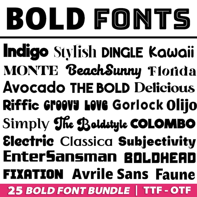 Bold Fonts - Etsy