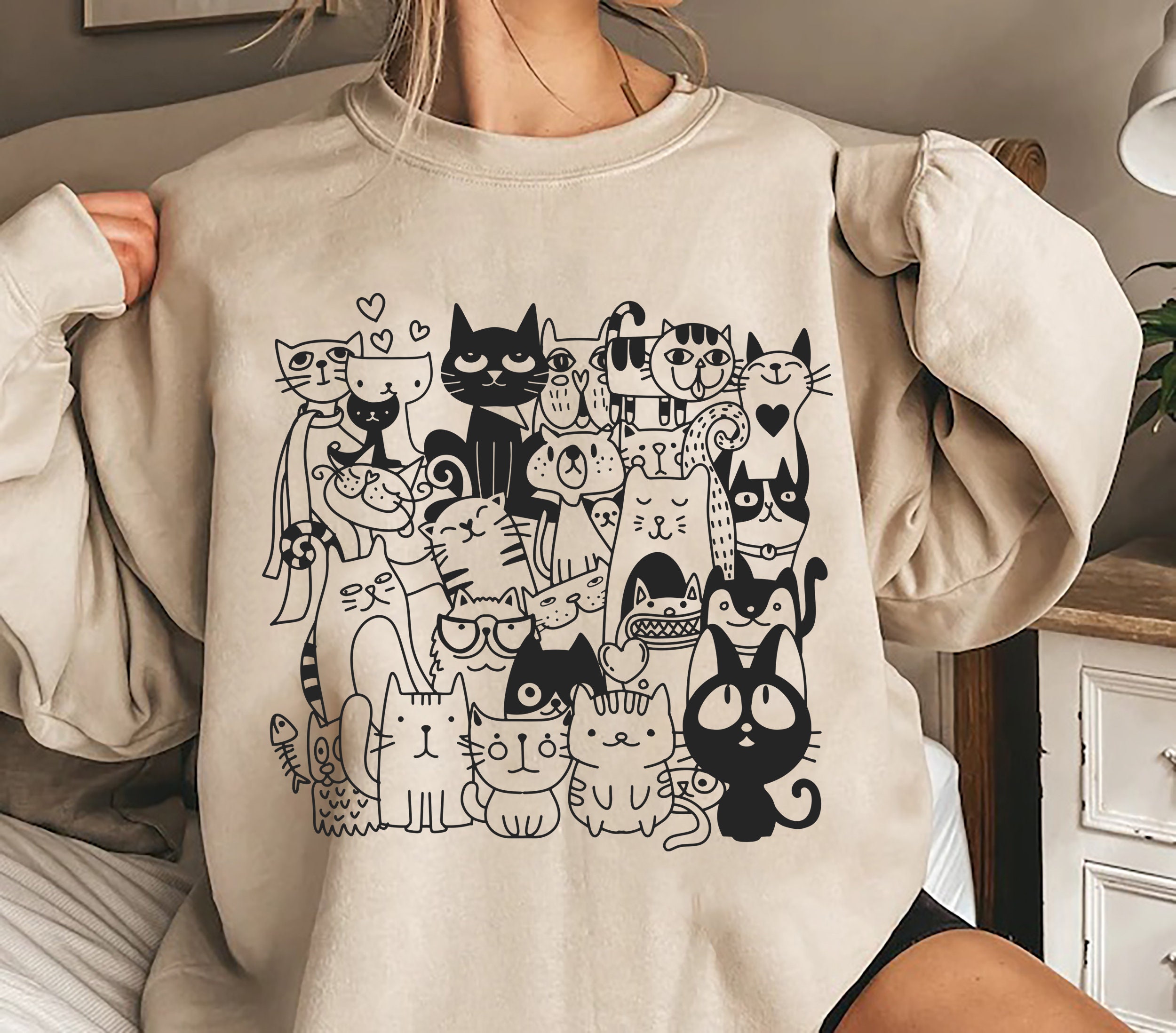 Cute Cat Stack Svg Cute Cat Clipart Cat Svg Cut Files for - Etsy