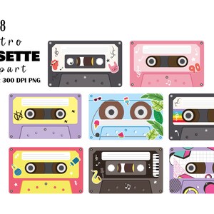 Retro Cassette Tape Clipart, Mixtape Classic Cassette Tape Clip Art ...