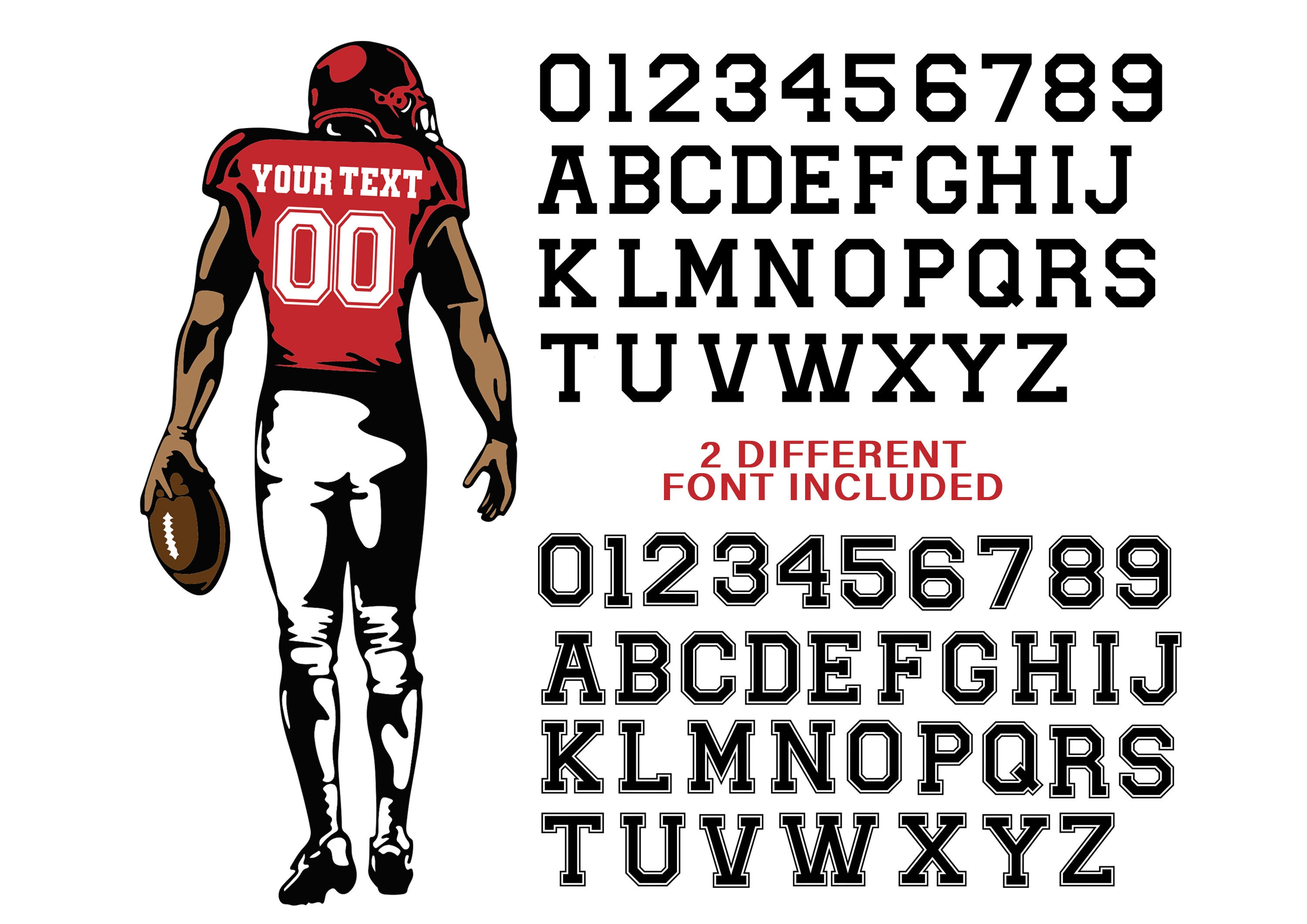 Customized Football Player Svg, Layered Football Player Png, Football ...