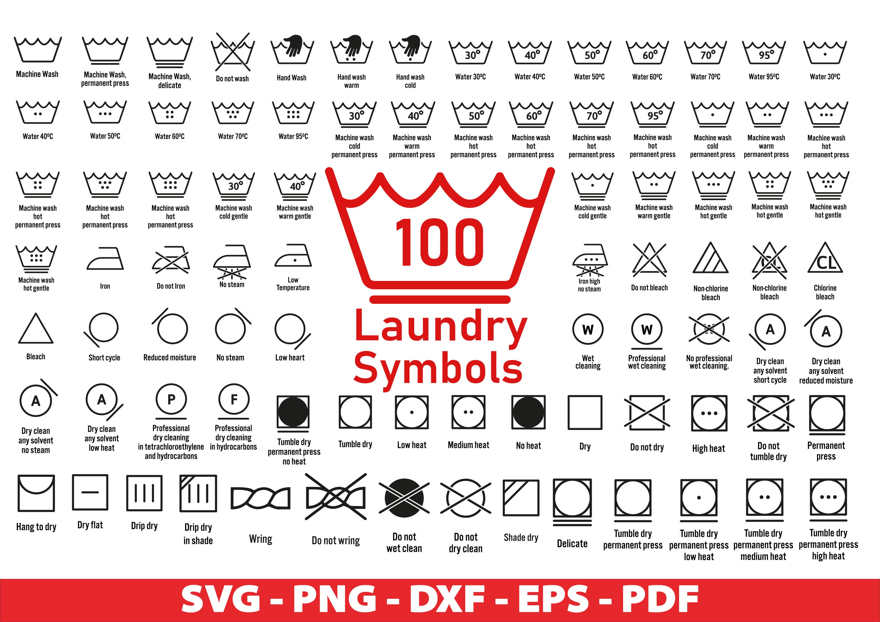 Laundry Symbol SVG, Laundry Sign Svg, Washing Instruction, Laundry Icon ...