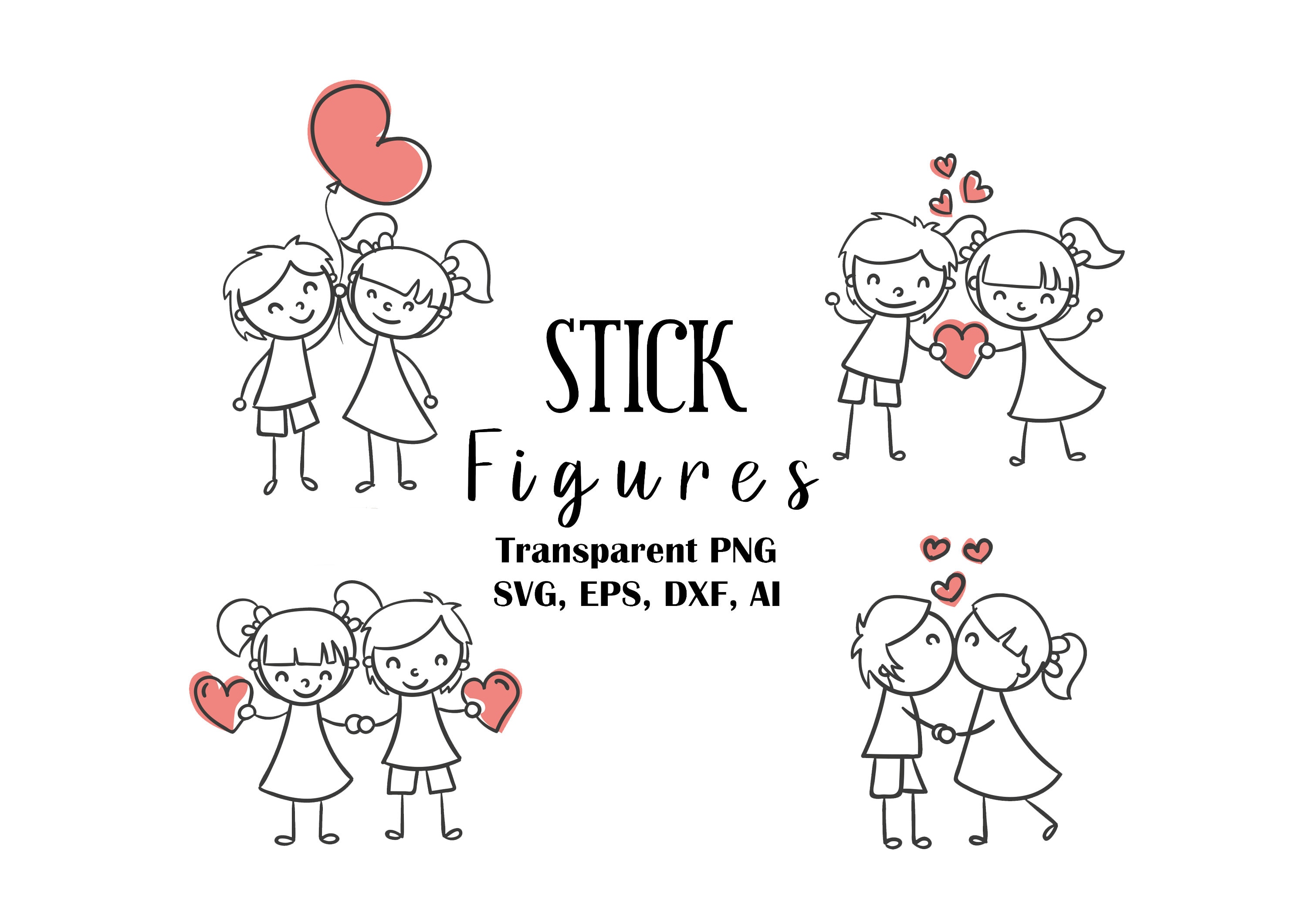 Newlywed Couple Stick Figures