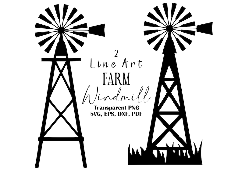 Windmill Svg Farm Windmill Svg Windmill Clipart Silhouette - Etsy