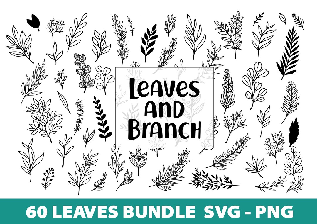 Leaves SVG, Botanical Png Clipart, Leaves Svg Bundle, Greenery Svg ...
