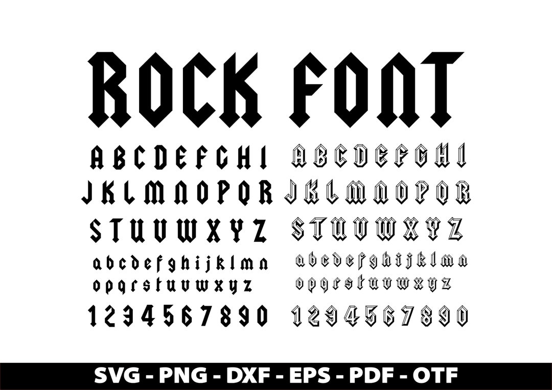 Rock Font Svg, Rockband Letters, Heavy Metal Font, Music Font, Vintage Rock Font, Digital Cut ...