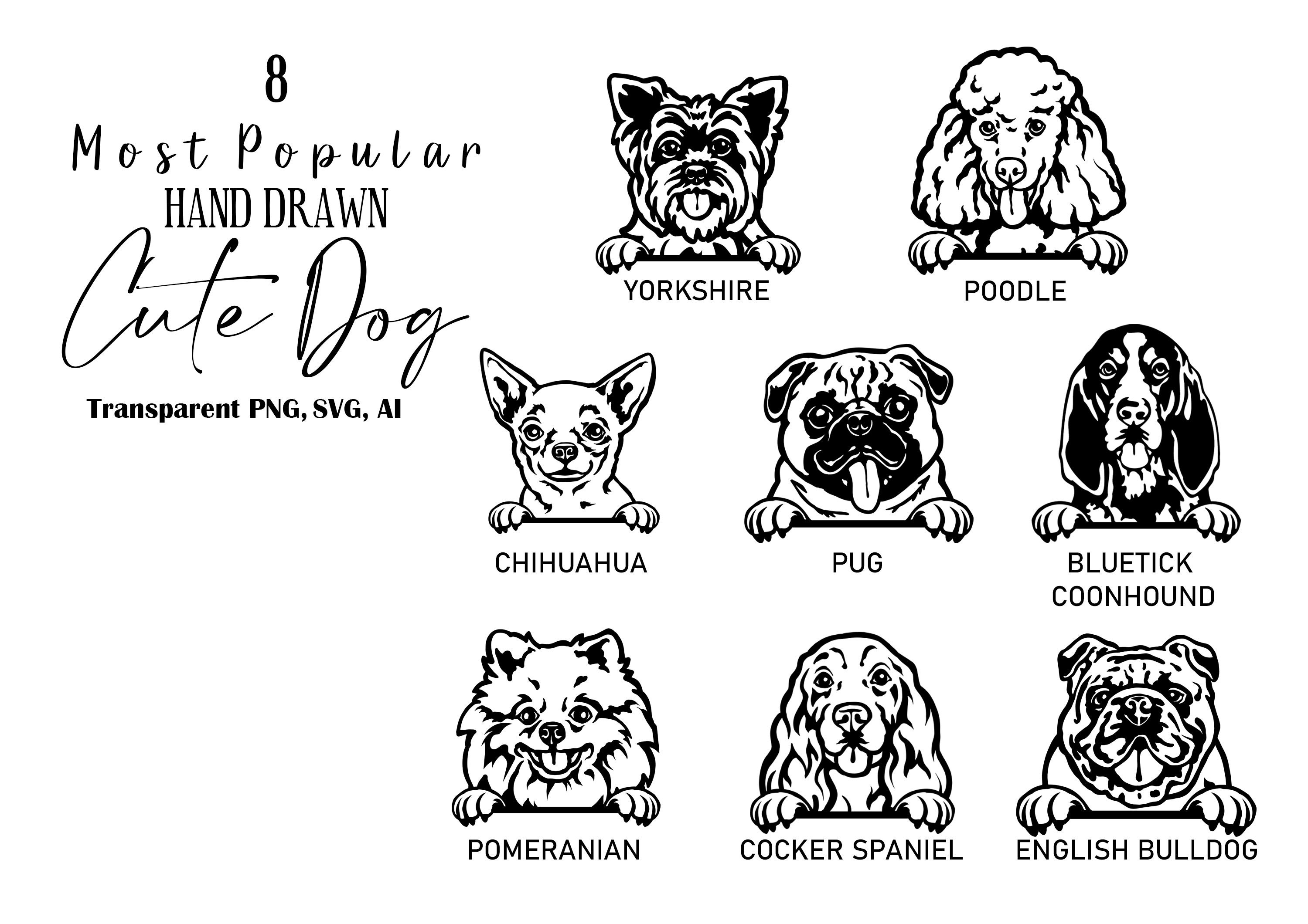 Paquete Svg de perro lindo, archivos Svg de cabeza de perro para Cricut ...