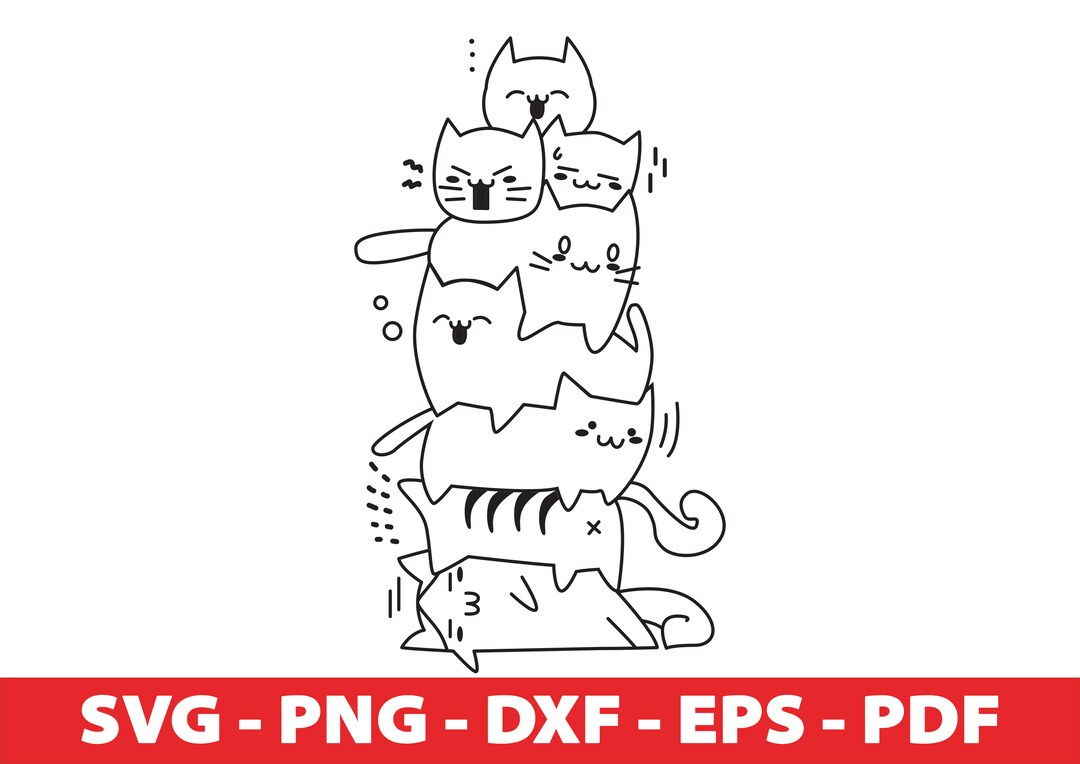 Cute Cats SVG, PNG, Cut File Cricut, T-shirt Templates SVG, Cute Cat ...
