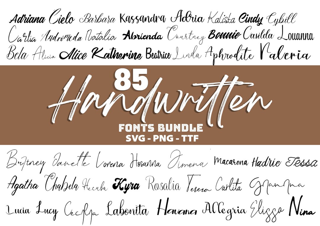 Handlettered Font Bundle, Font Bundle, Handwritten Font, Calligraphy Font, Procreate, Script ...