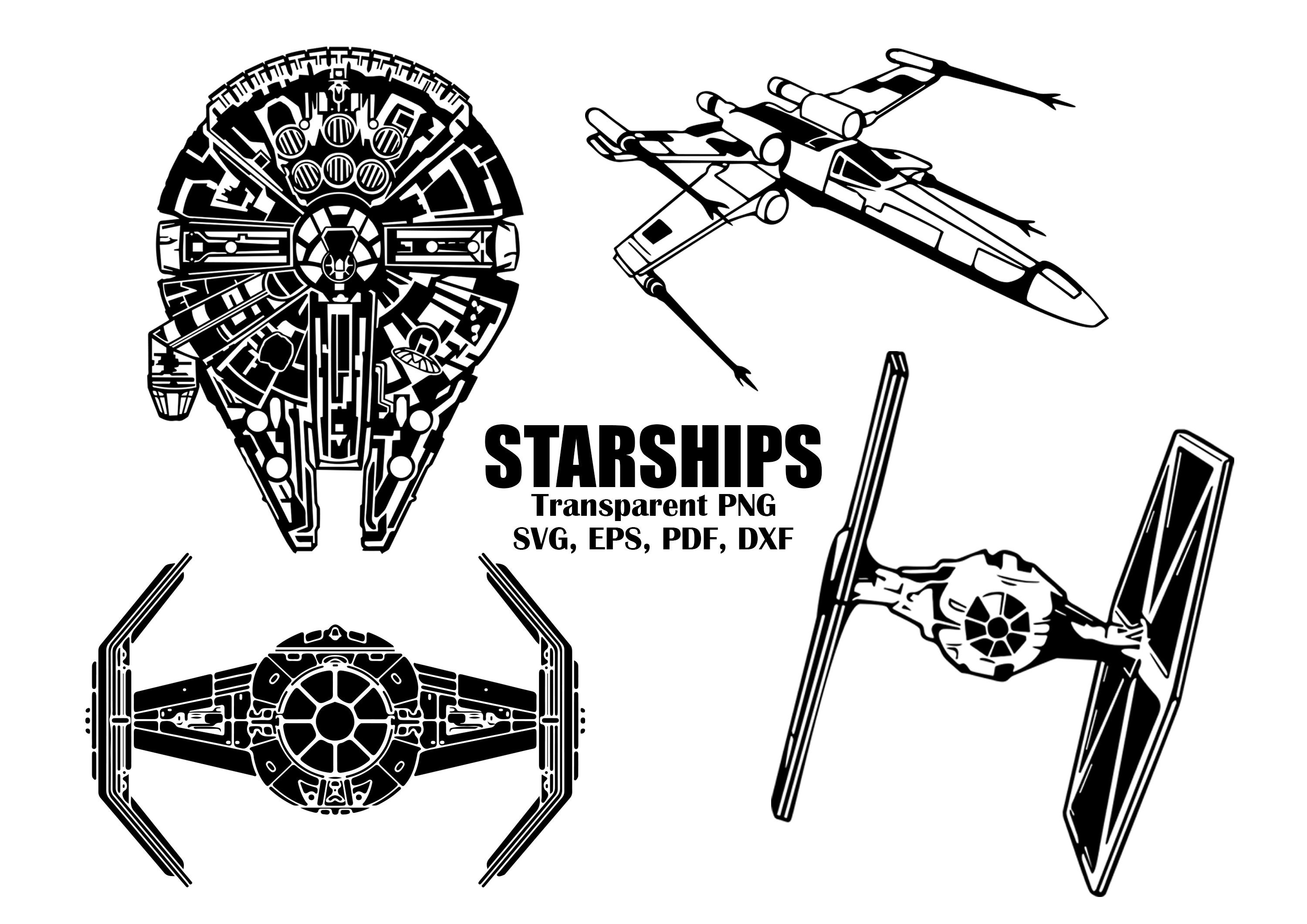 Millennium Falcon Svg, Space Ship Svg, PNG Eps Dxf, T-shirt Design Svg ...