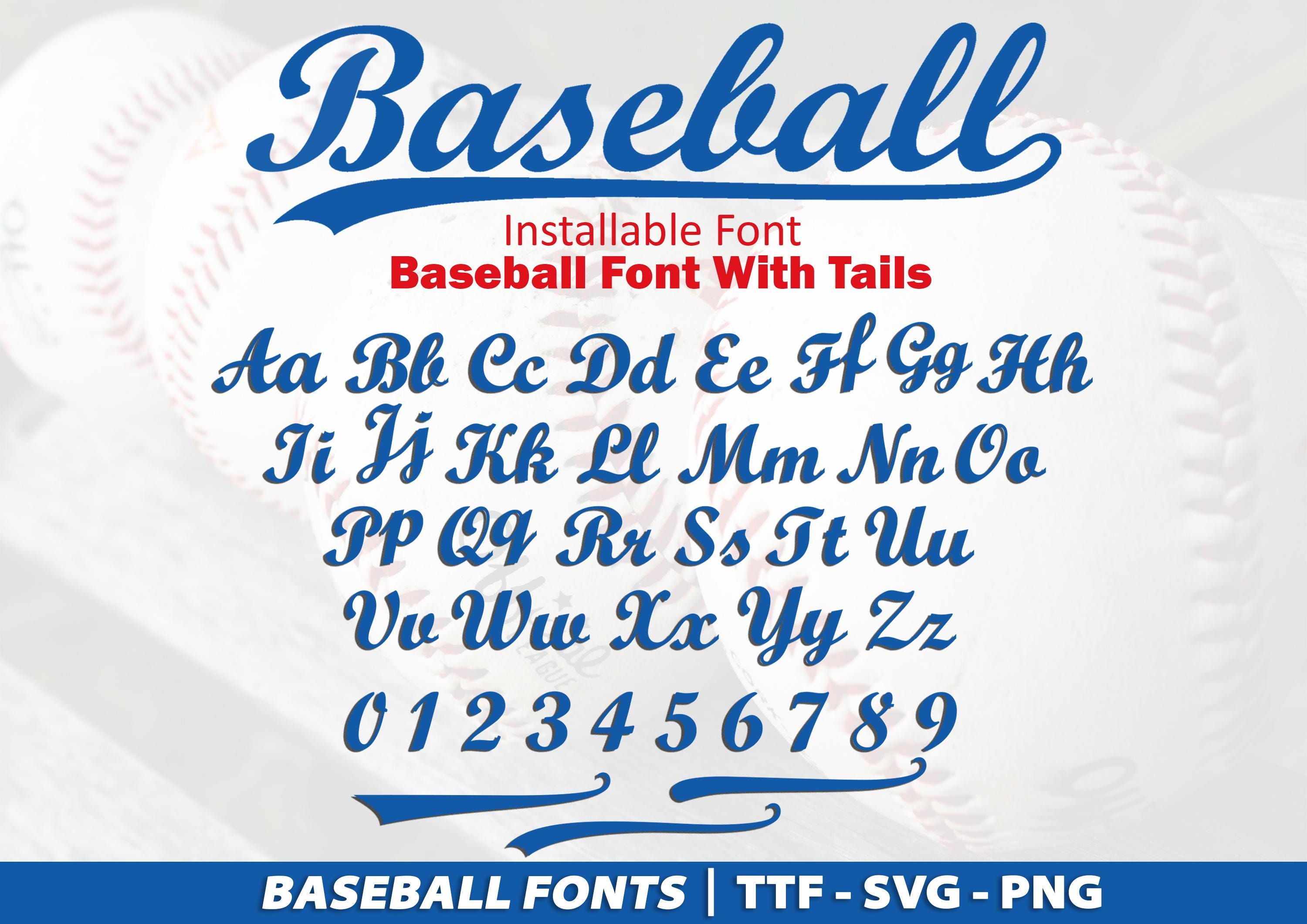Baseball Font, Baseball Font Svg, TTF, Baseball Font With Tails ...