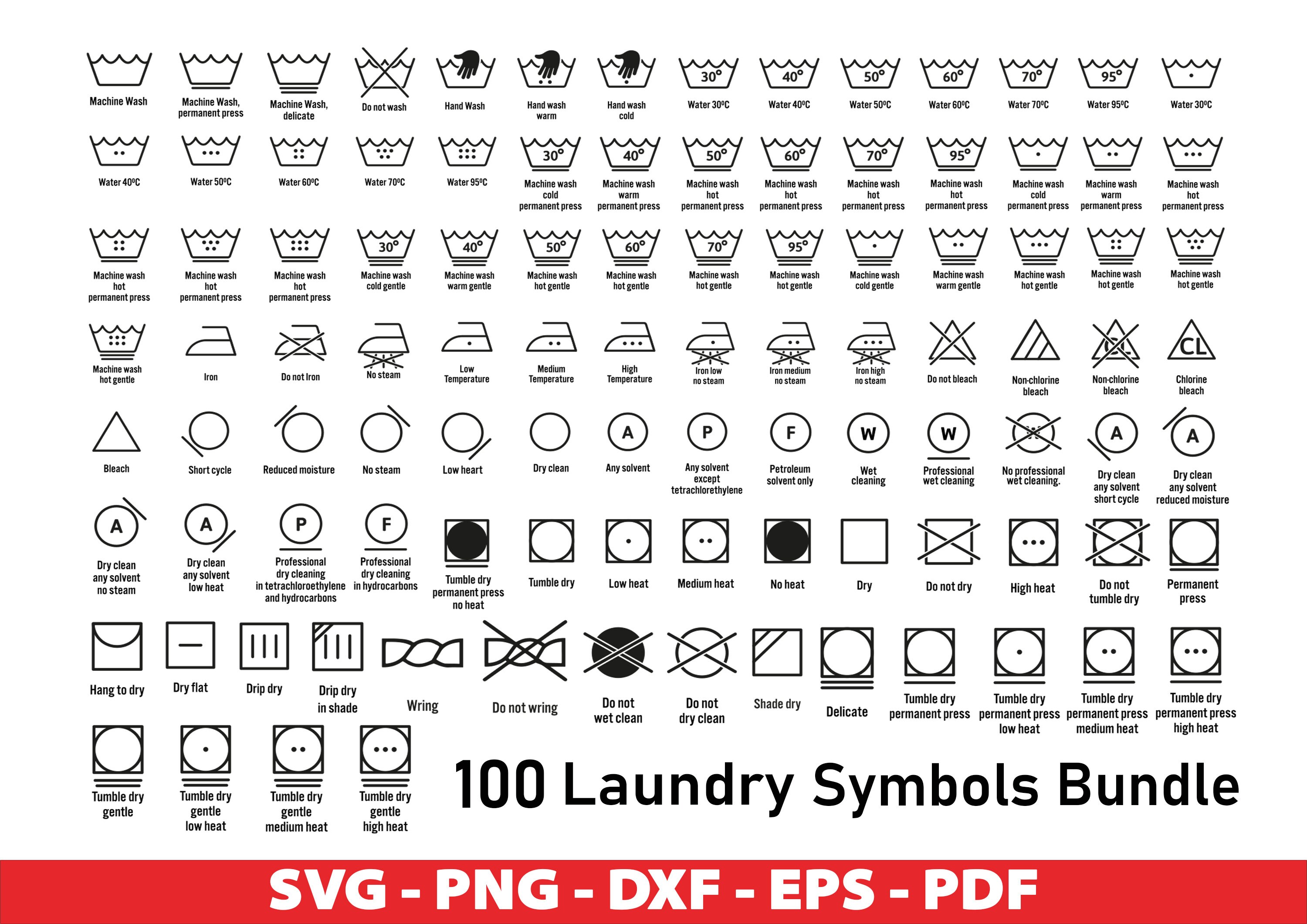 Laundry Symbol SVG, Laundry Sign Svg, Washing Instruction, Laundry Icon ...