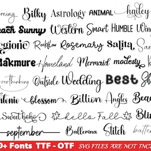 The Ultimate 250 Fonts, Font Bundle, Cursive Font Bundle, Script Fonts, Canva Font, Commercial ...