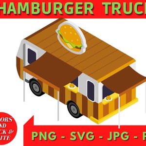 Hamburger Food Truck SVG | Clipart Artwork Digital File | Png - Pdf ...