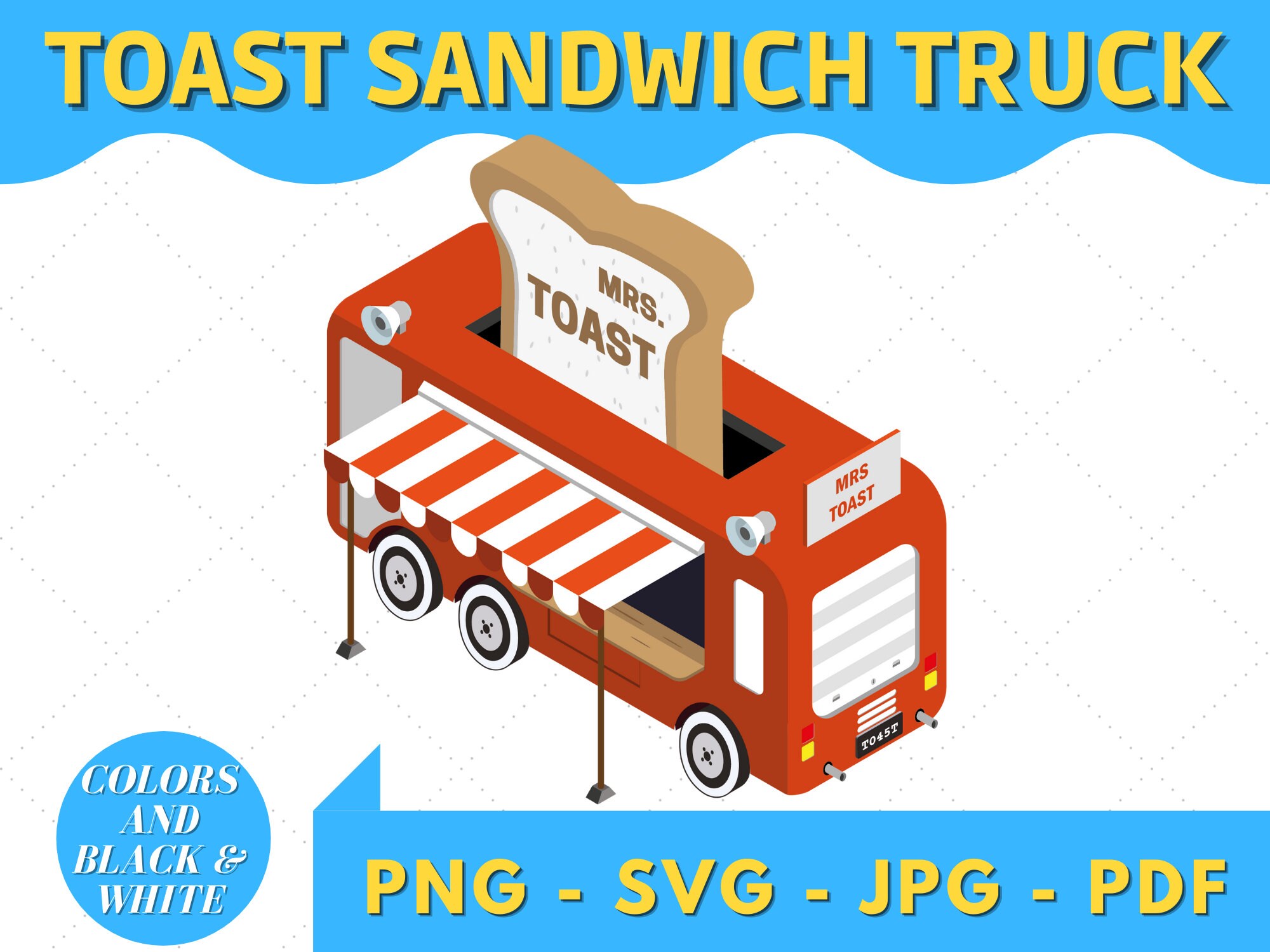 Food Truck Bundle Clipart 4 in 1: Svg, Png, Pdf, Jpg | Icecream ...