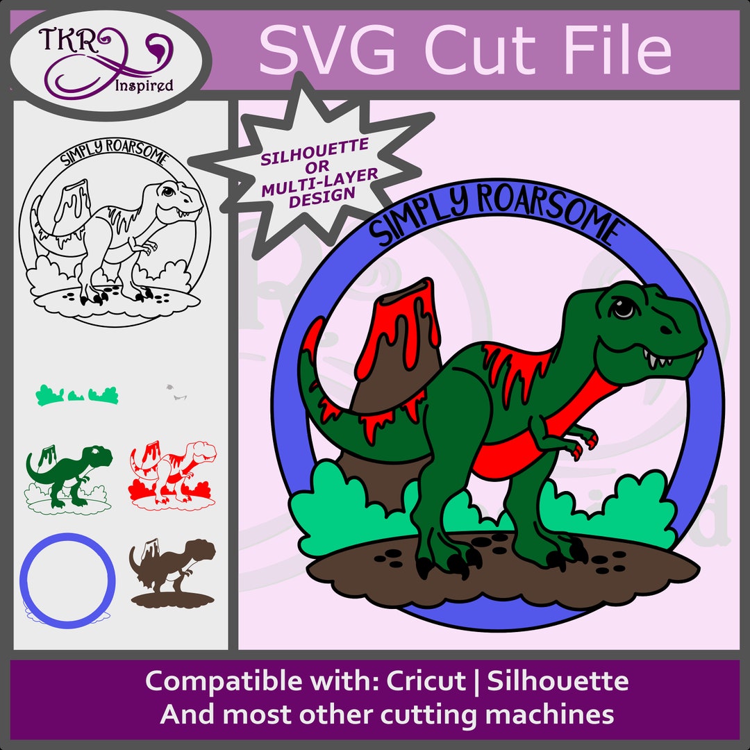 T-rex SVG for Crafters Tyrannosaurus Rex Cuttable Design File Dinosaur ...