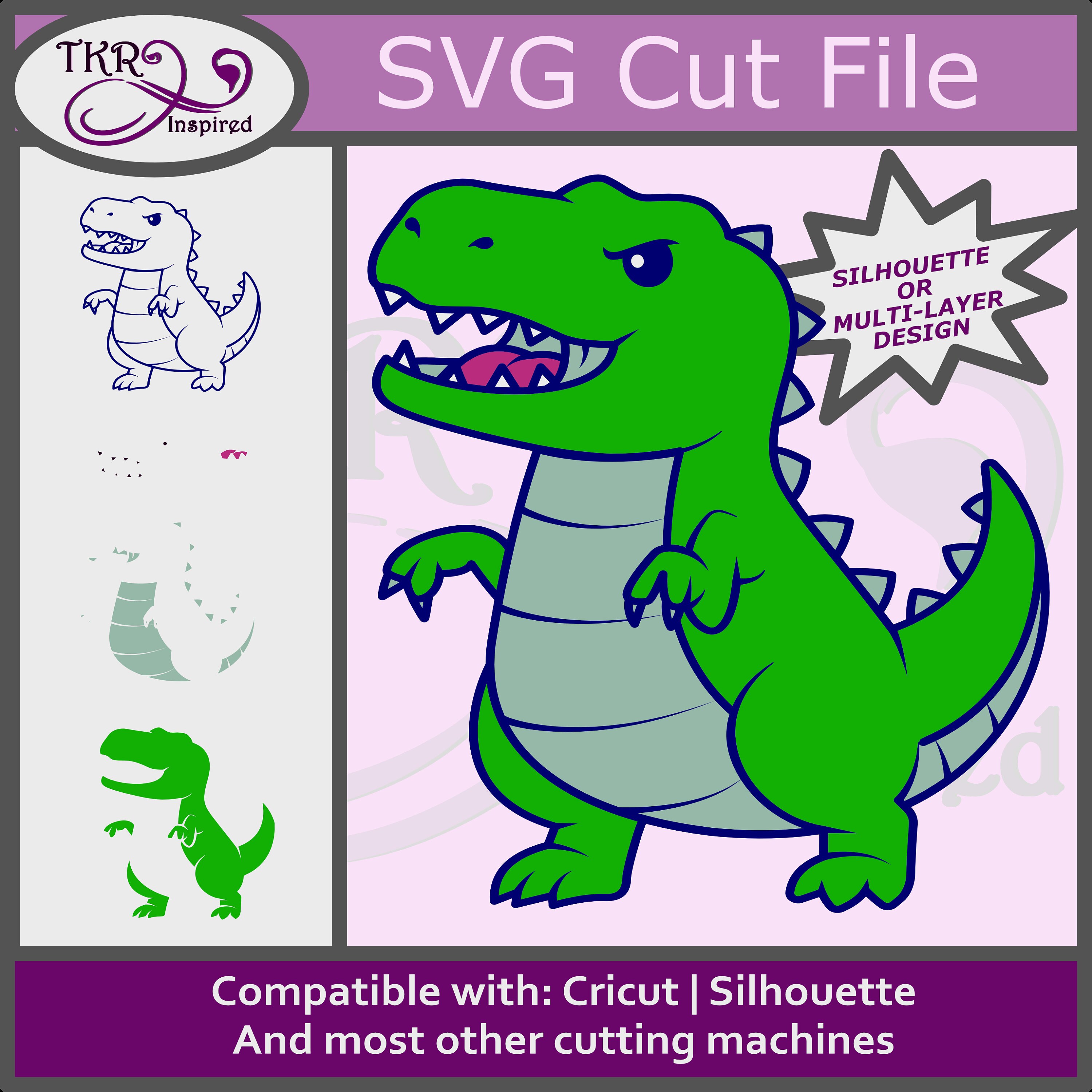 T-rex SVG for Crafters Tyrannosaurus Rex Cuttable Design File Dinosaur ...