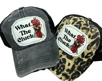 Ponytail Hat what the Cluck/farm Life Hat/chicken Love/ - Etsy