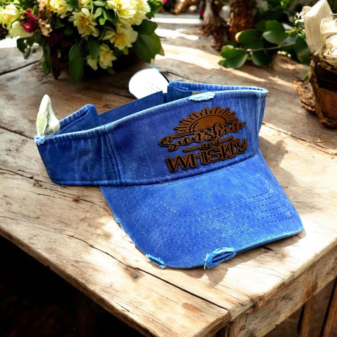 Sunshine and Whiskey Visor, Laser Engraved Visor, Retro Summer Visor ...