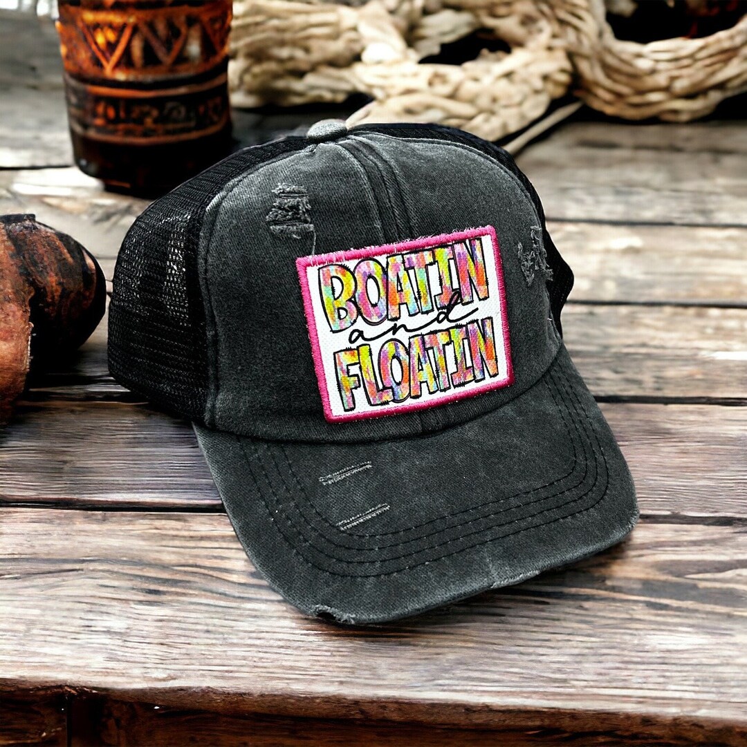 Boatin and Floatin Hat, Lake Life Hat, Summer Hat, Retro Summer Hat ...