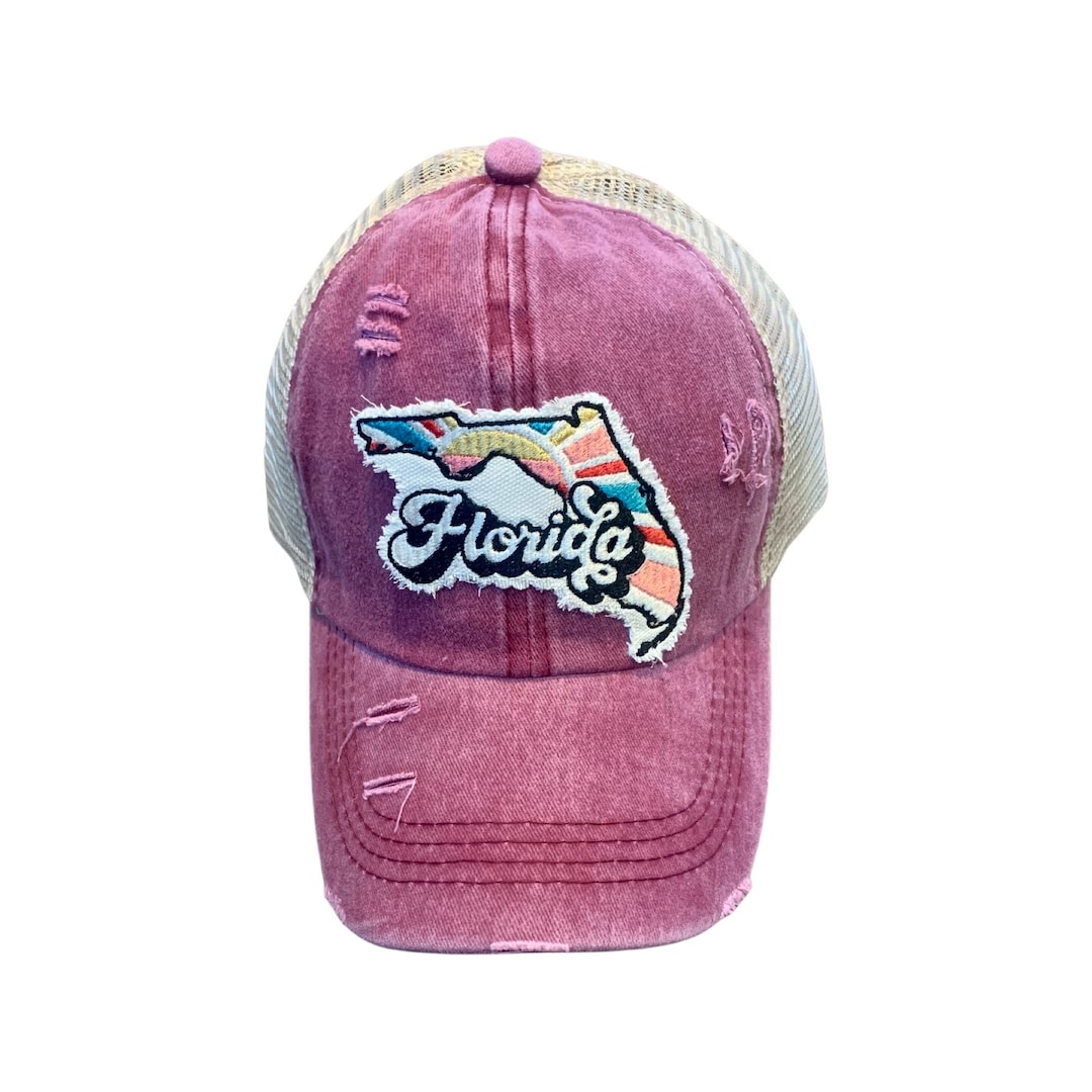 Vintage Florida State Hat Retro Florida Hat Embroidered - Etsy