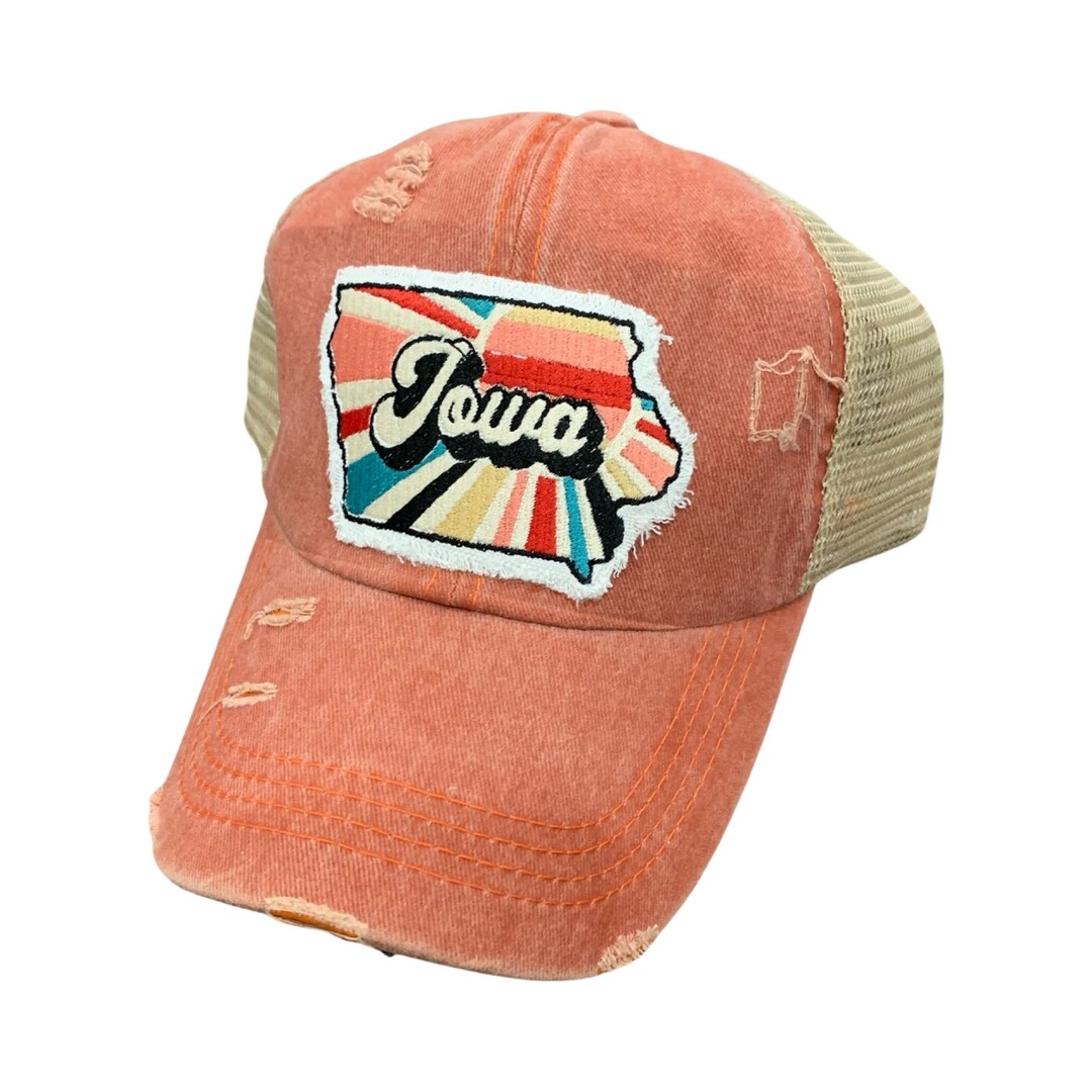Vintage Iowa Hat, Retro Iowa Hat, Embroidered Raggy Patch, State Hat, I ...
