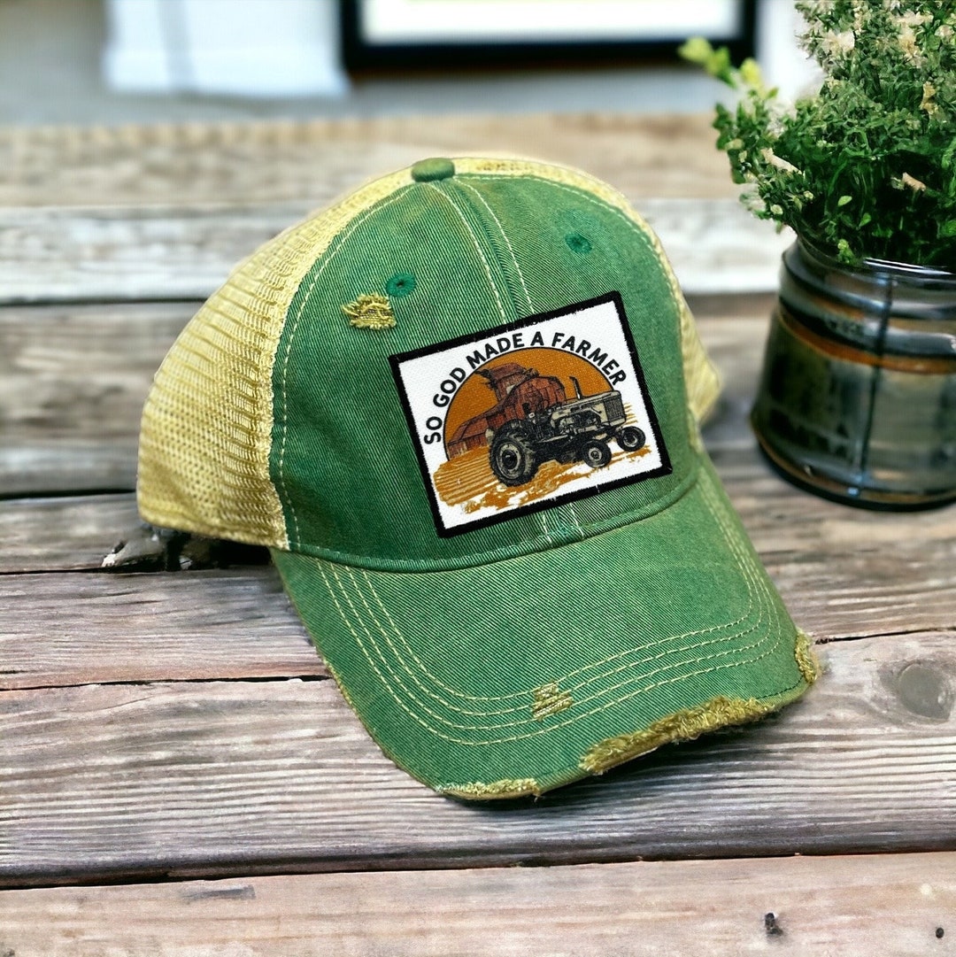 So God Made a Farmer Vintage Hat, Farmer Hat, I Love Farming Hat, Farm ...