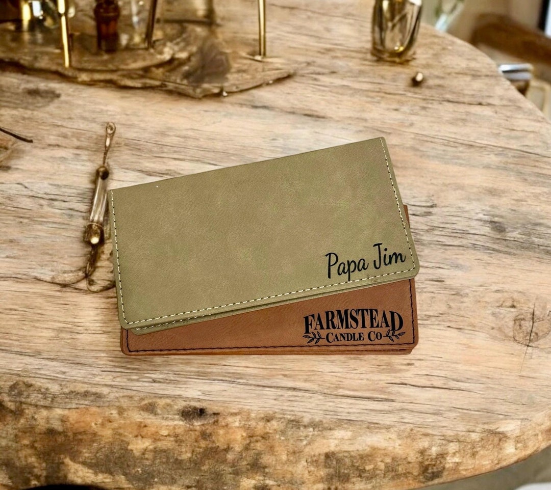 Personalized Checkbook Cover, Customized Leather Checkbook, Vegan ...